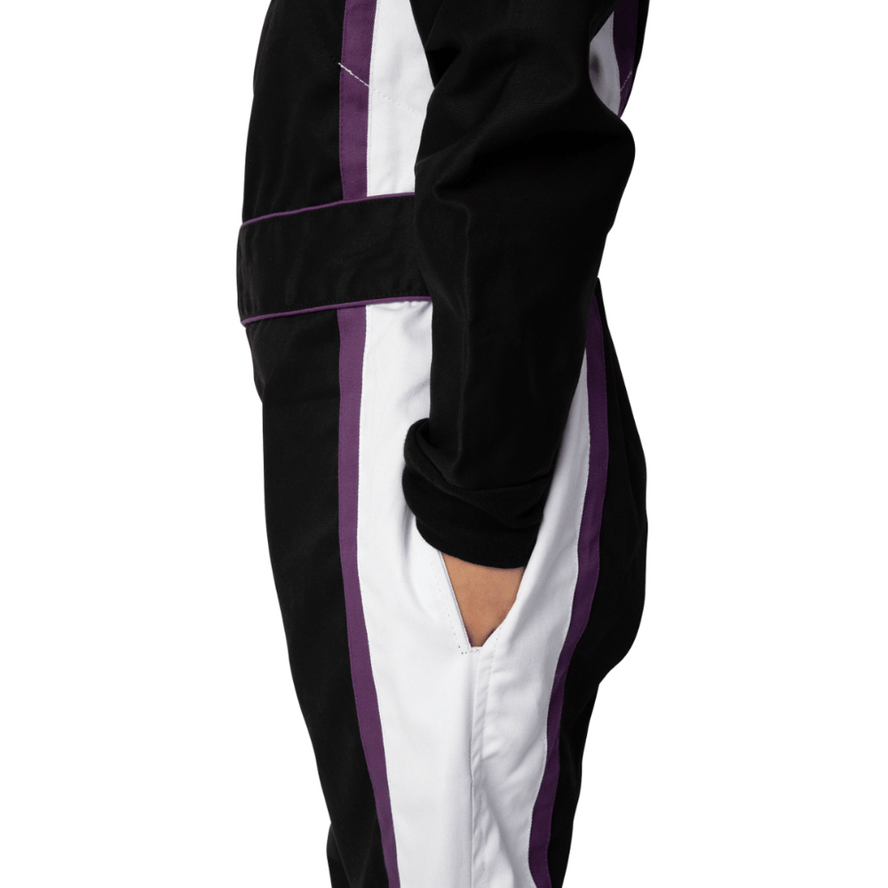 Youth Girls Racing Fire Suit Black Purple | SFI 3.2A/1 Certified Ages 4-15