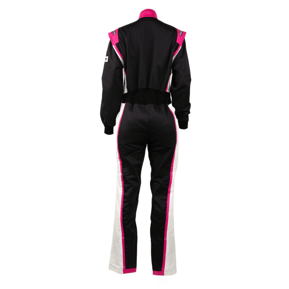 Women's Racing Fire Suit Black Pink | SFI 3.2A/1 Certified FR Cotton Suit