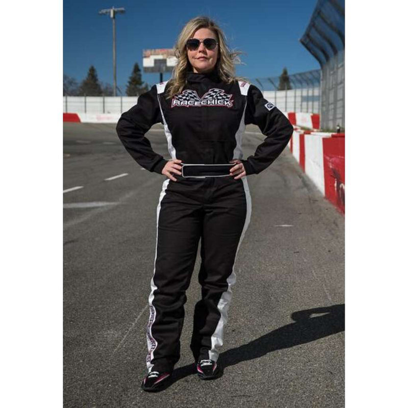 Racechick - FIERCE Women's Auto Racing Suit SFI 3.2A/1 (Black/White)