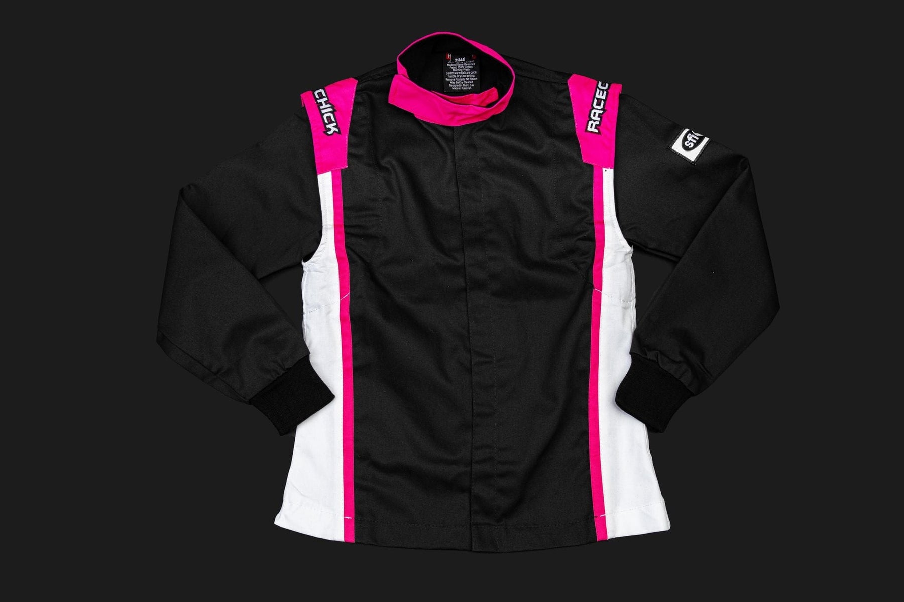 Racechick 'FIERCE' SFI 3.2A/1 Women's Auto Racing Jacket (Black/Pink)